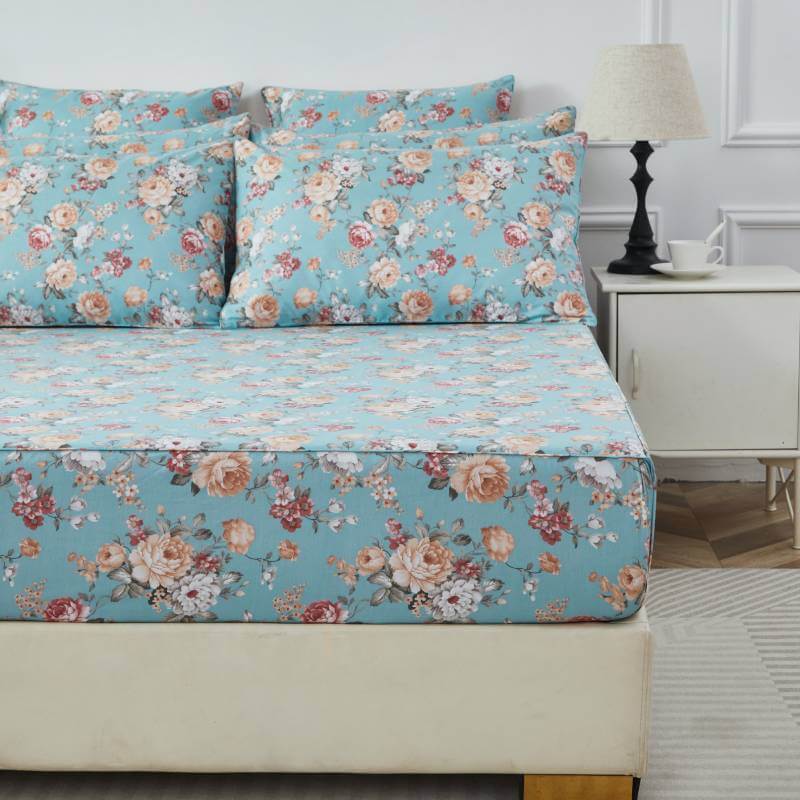 Bedding Sheet Set-Blue Vintage Rose – FADFAY